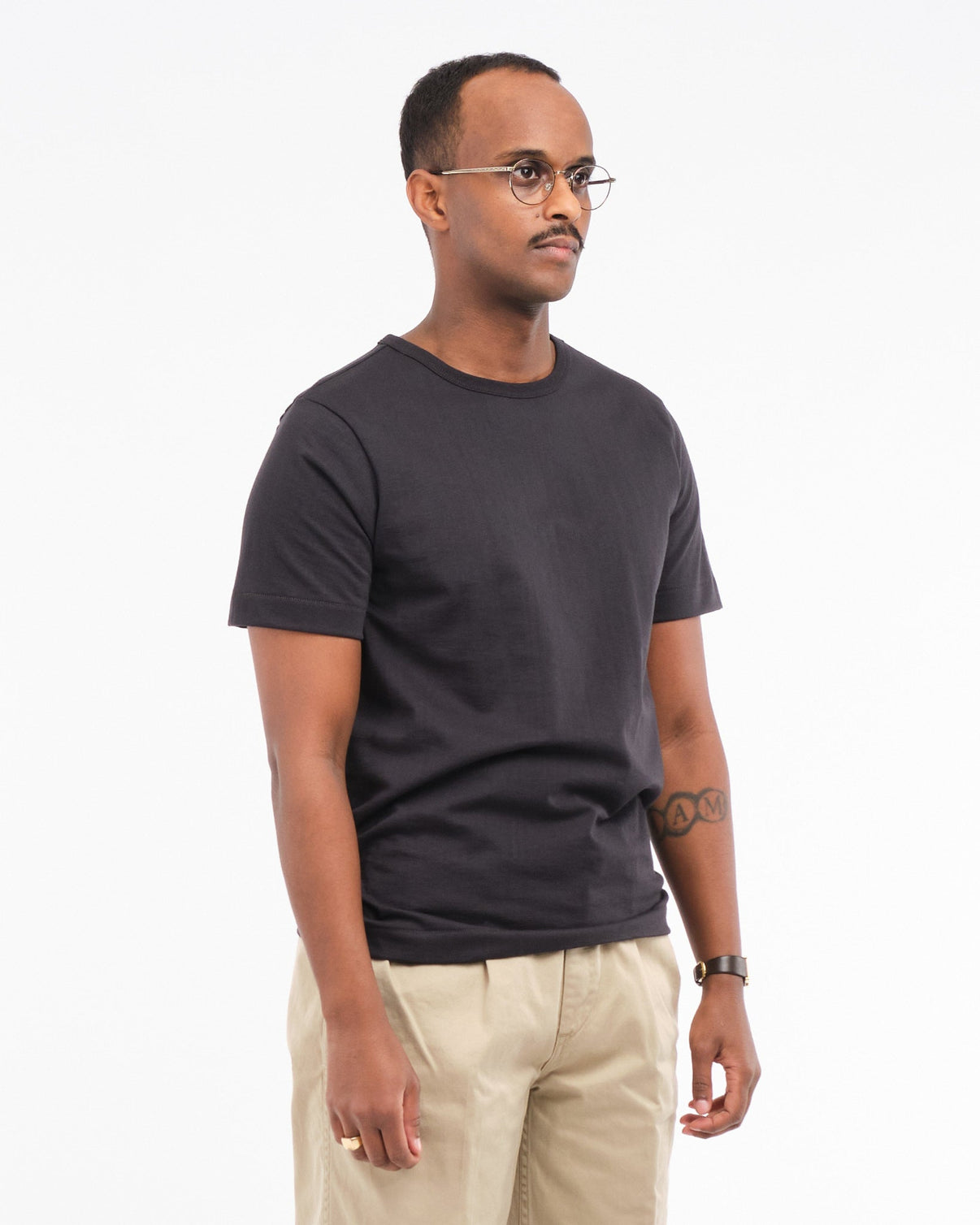 215 Men's Loopwheeled T-shirt 98 Charcoal by Merz B Schwanen ️ Meadow Store