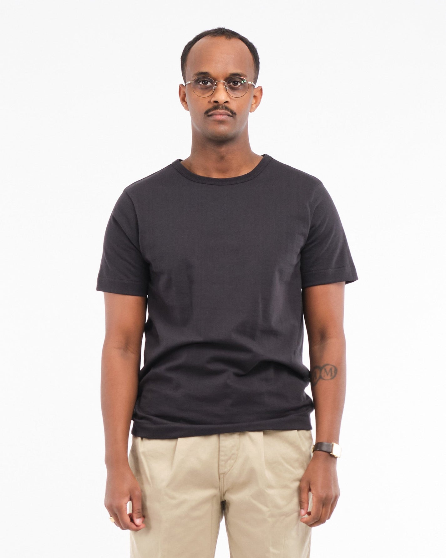 215 Men's Loopwheeled T-shirt 98 Charcoal by Merz B Schwanen ️ Meadow Store