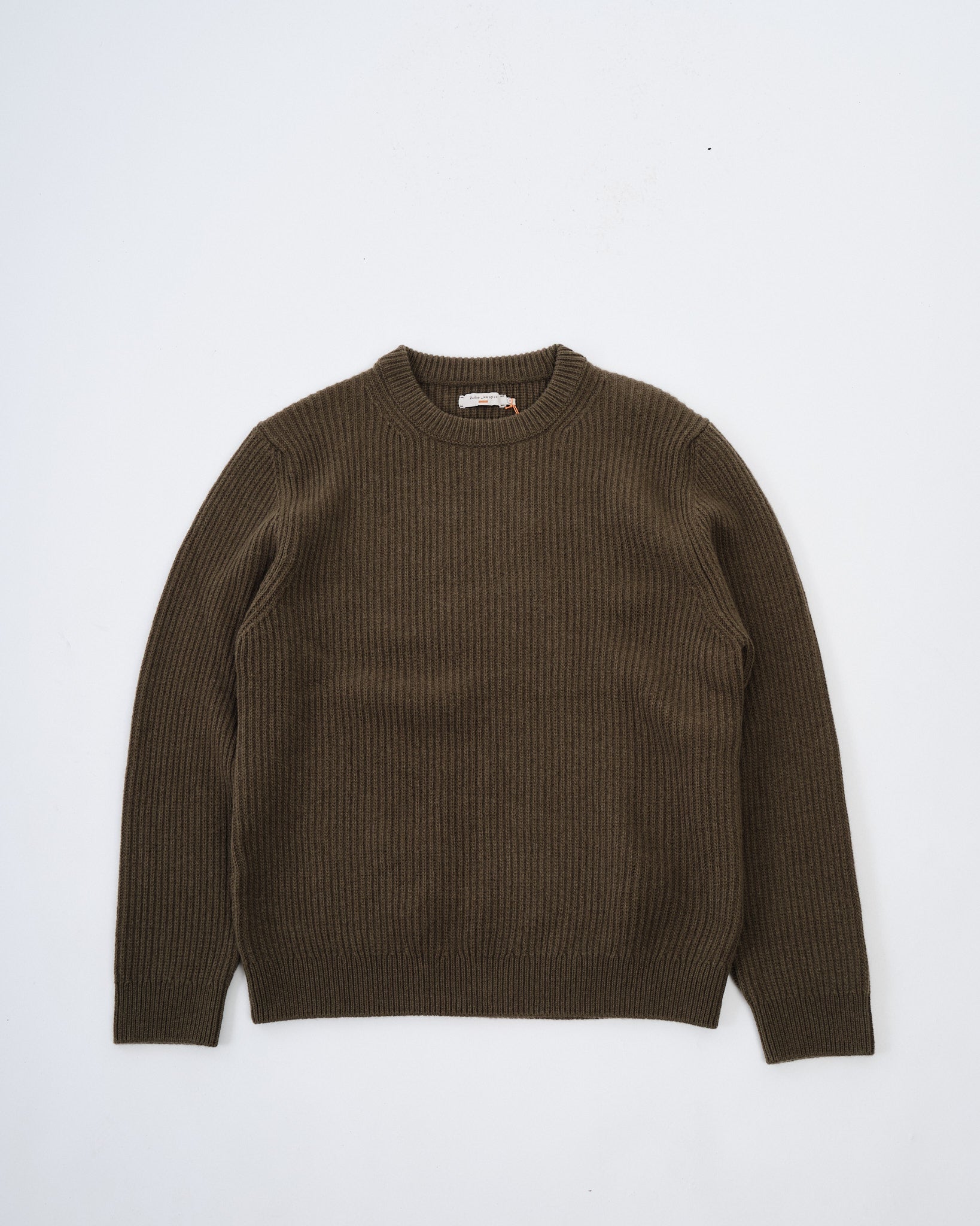 August Rib Wool Sweater Olive by Nudie Jeans Co ️ Meadow Store