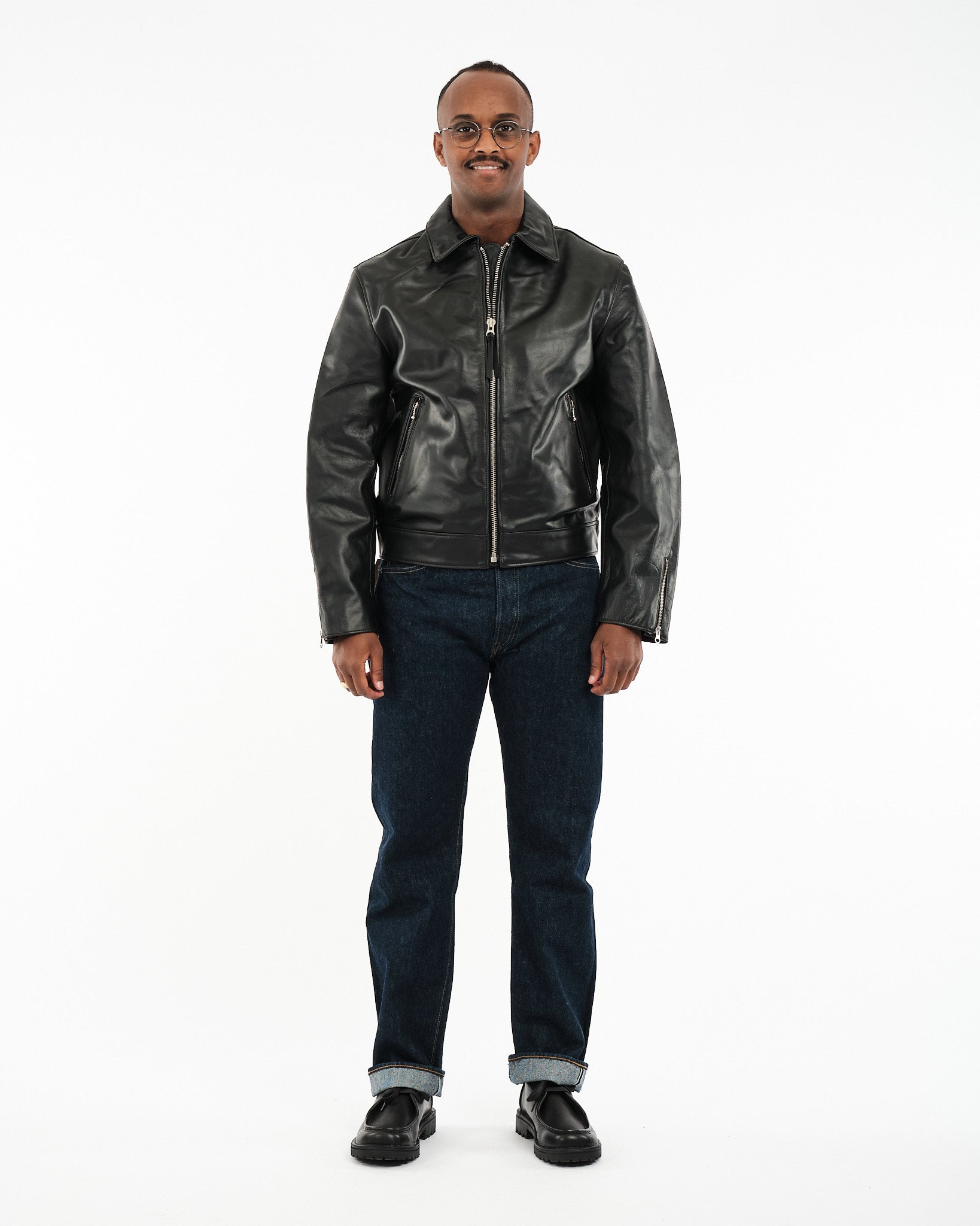 Nudie Jeans Eddy Rider Leather Jacket Black ️ Meadow Store