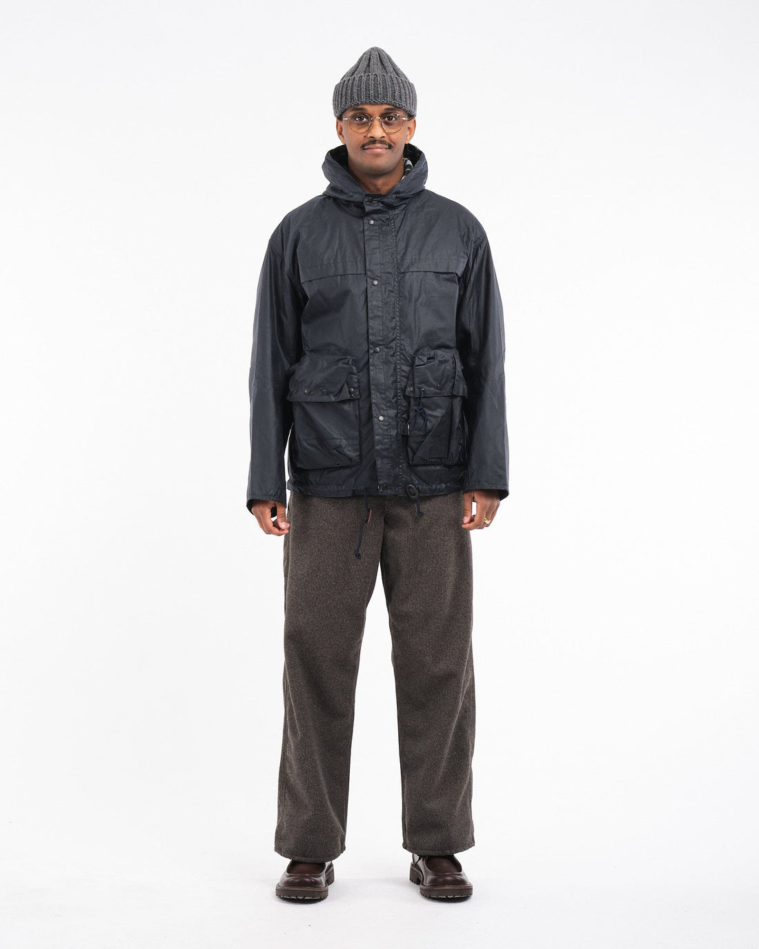 Modified Durham Wax Jacket Black by Barbour - Meadow