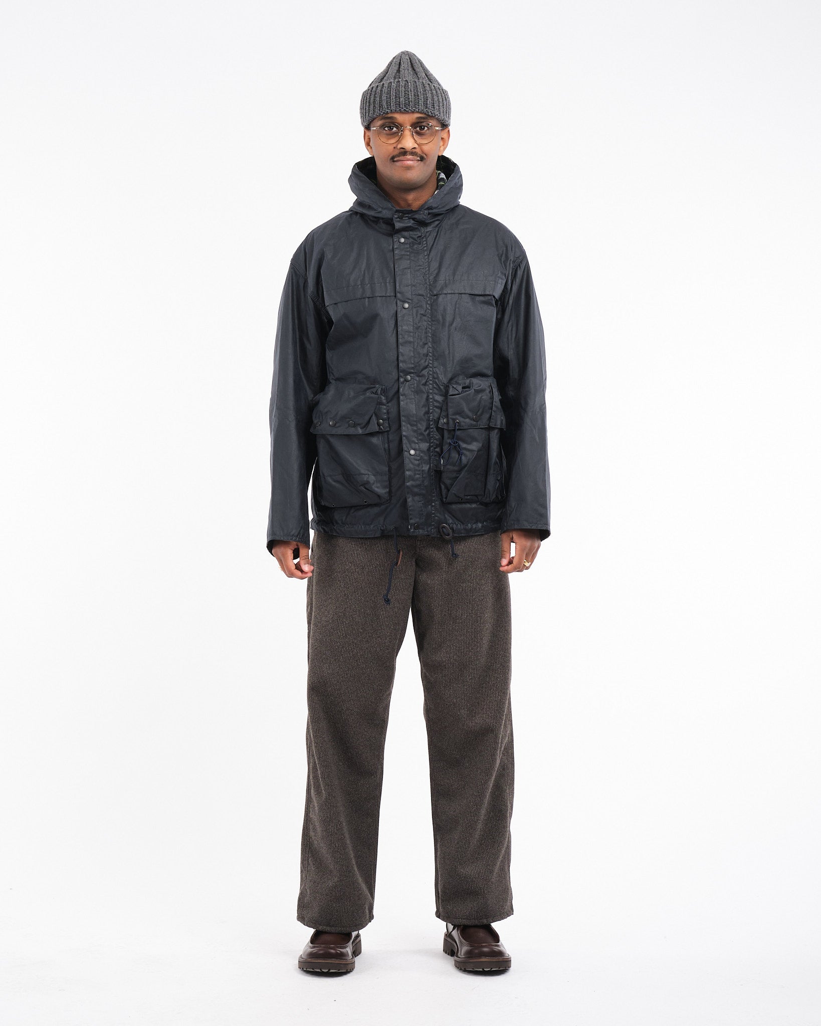 Modified Durham Wax Jacket Black by Barbour - Meadow