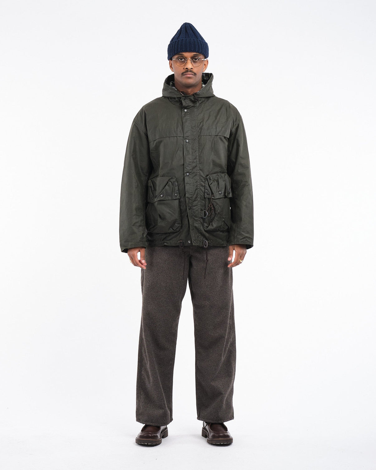 Modified Durham Wax Jacket Olive by Barbour - Meadow