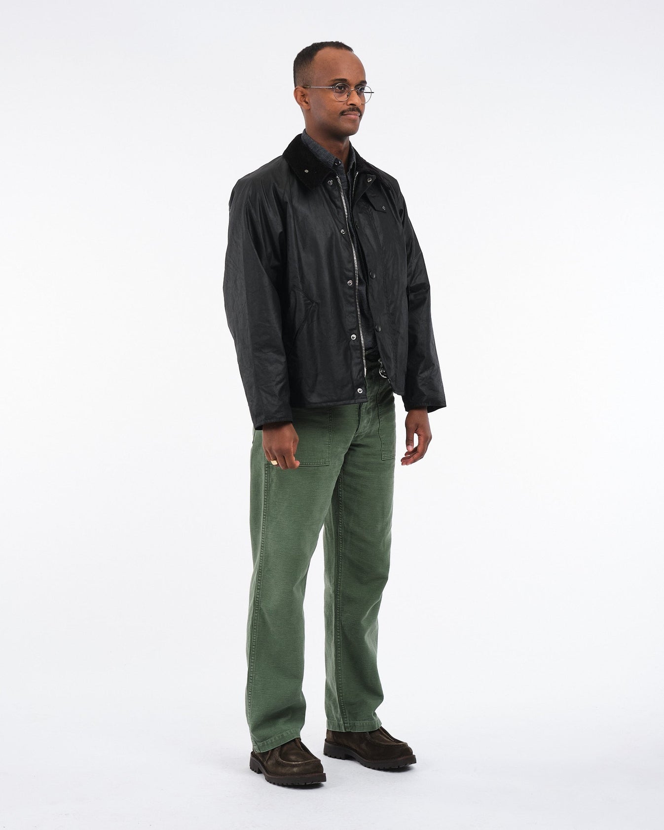 OS Transport Wax Jacket Black by Barbour - Meadow