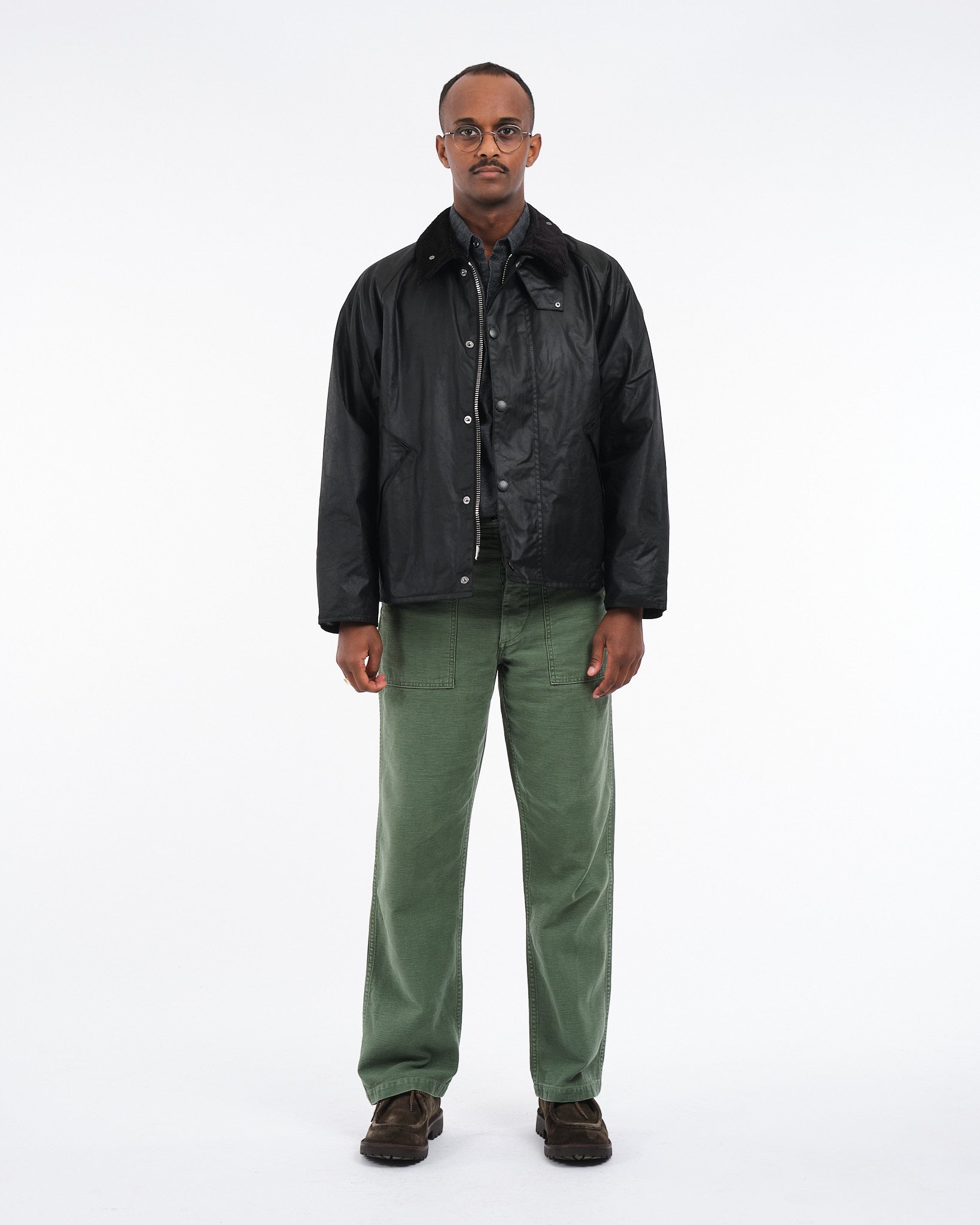OS Transport Wax Jacket Black by Barbour - Meadow