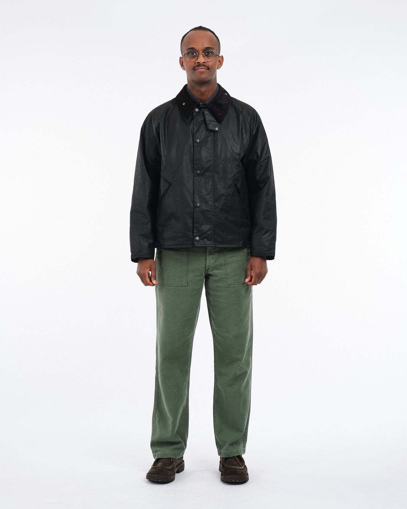 OS Transport Wax Jacket Black by Barbour - Meadow