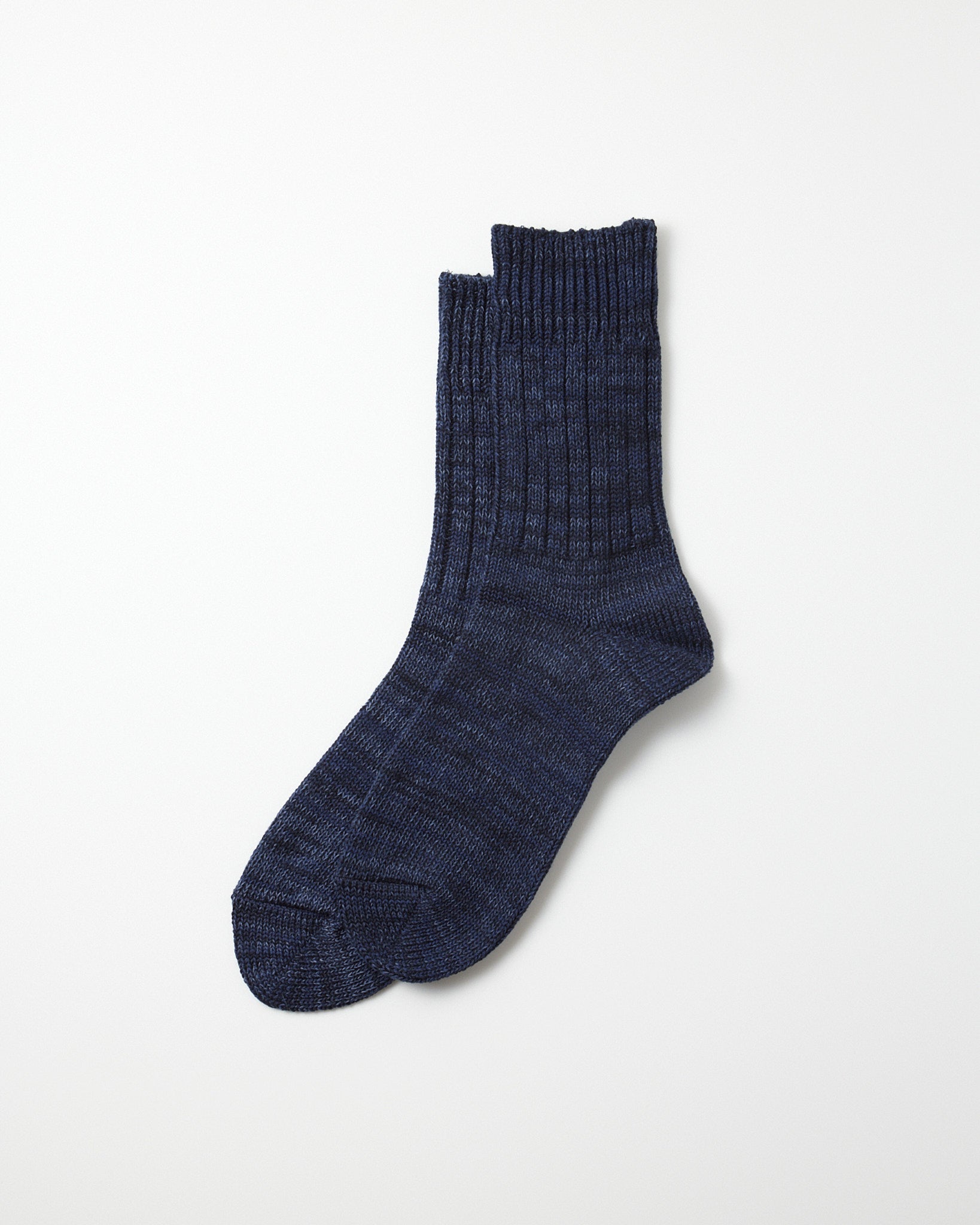 R1455 Indigo Tone Crew Socks Dark Navy by RoToTo ️ Meadow