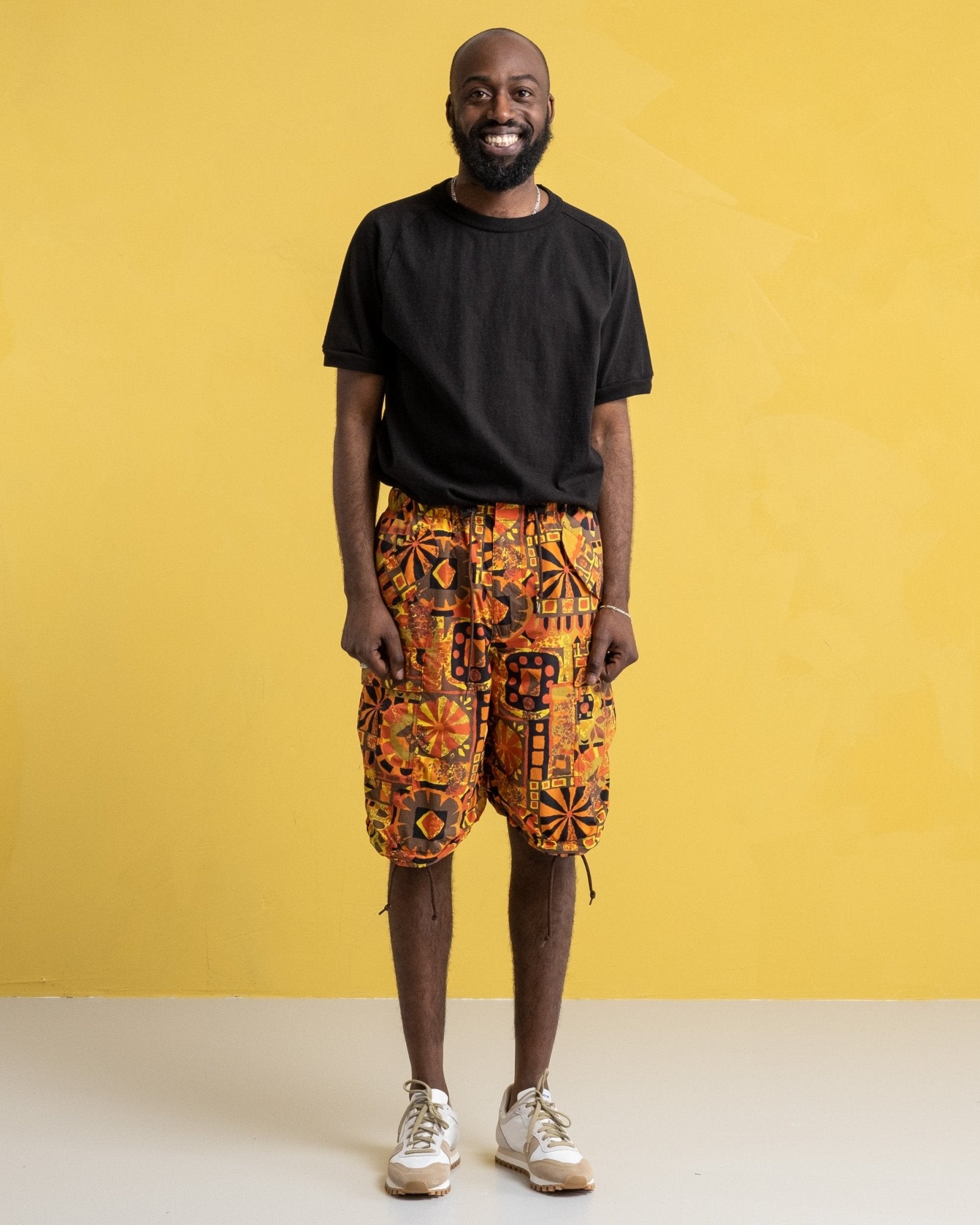 Shop Beach 6Pocket Shorts Geometric Print Orange 45 by Beams+ ️ Meadow