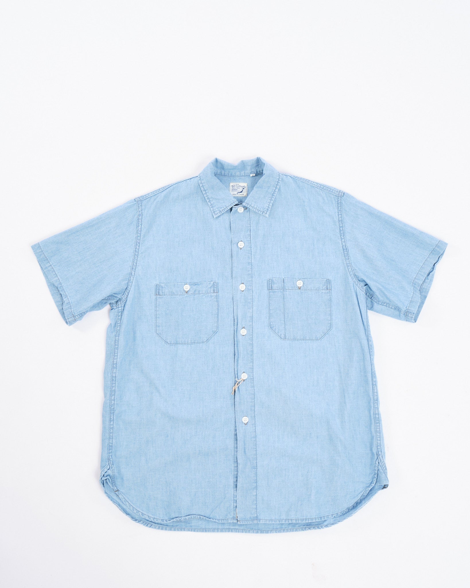 OrSlow | CHAMBRAY 60'S WORK SHIRT CHAMBRAY BLEACHED | Meadow