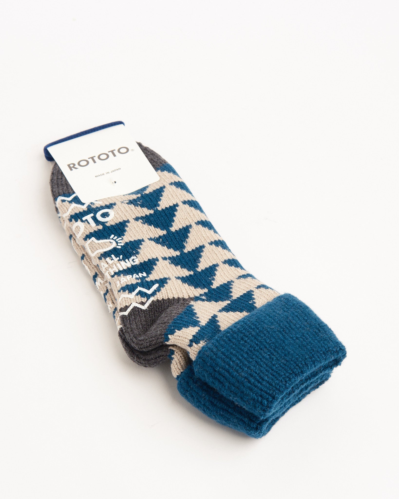 RoToTo | Comfy Room Socks Blue Green/Charcoal | Meadow Online Store