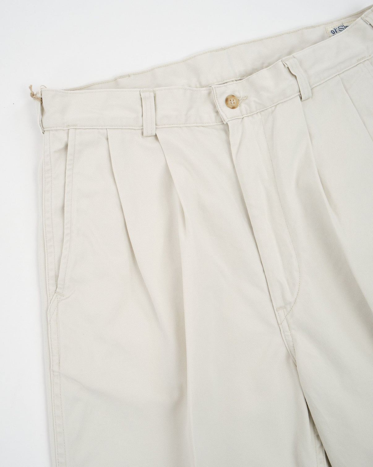 TWO TUCK WIDE TROUSERS IVORY by orSlow ️ Meadow Store